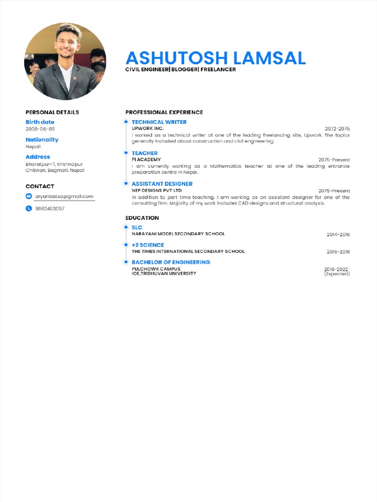 Ashutosh Lamsal CV 1 | PDF
