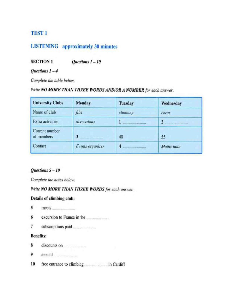 Listening - Practice Test I | PDF | Business