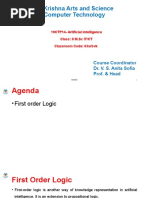 First Order Logic: Artificial Intelligence COSC-3112 Ms. Humaira Anwer | PDF | First Order Logic ...