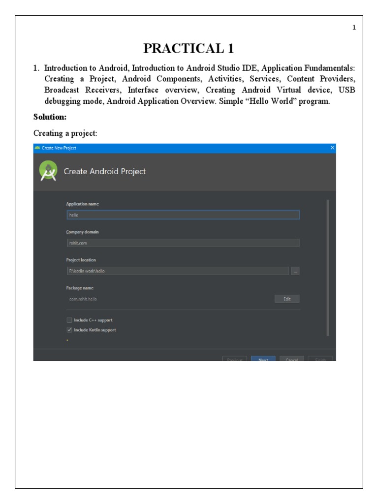 Practical 1: Solution | PDF | Android (Operating System) | Software Engineering
