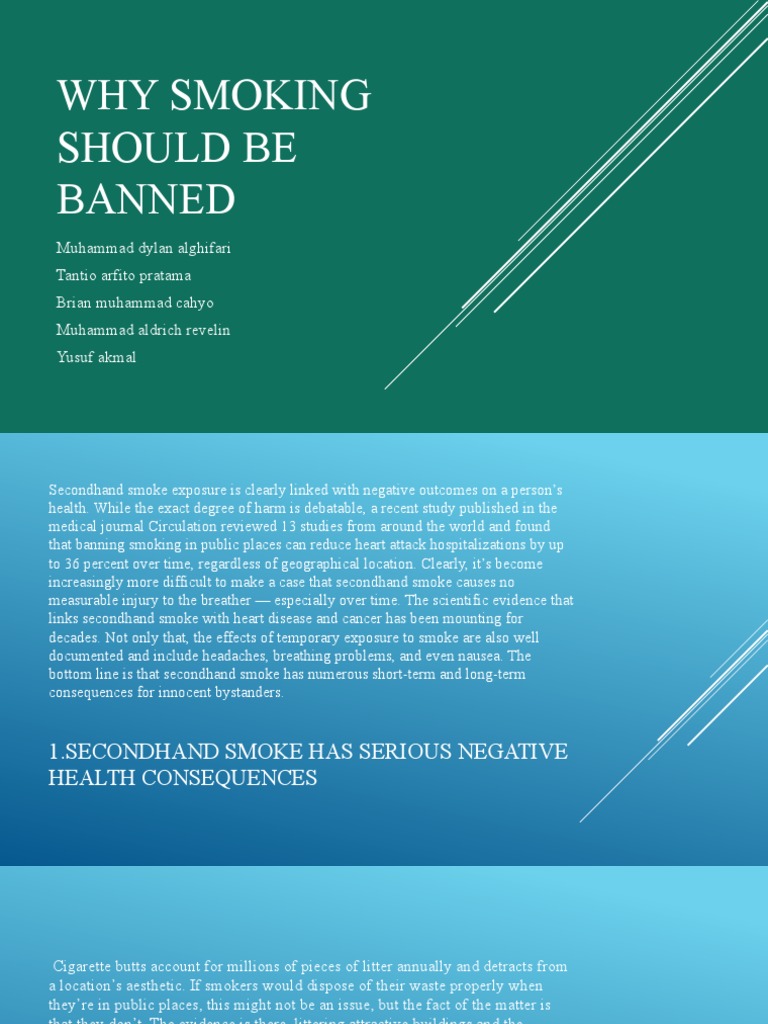 Why Smoking Should Be Banned | PDF | Smoking | Cigarette