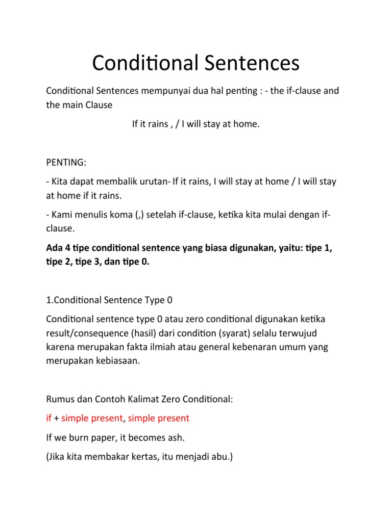 Conditional Sentences | PDF