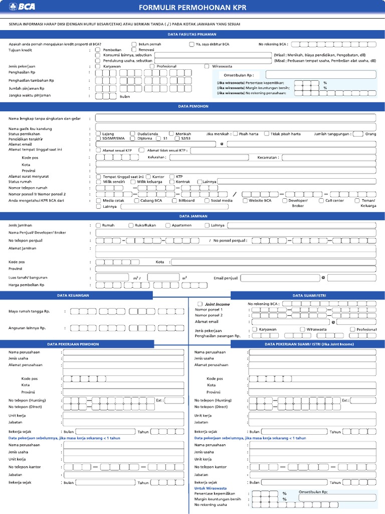 Formulir Permohonan KPR + SP LTV Gabung | PDF