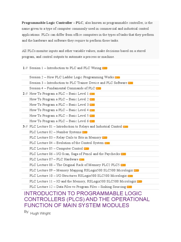 Programmable Logic Controller | PDF | Programmable Logic Controller ...