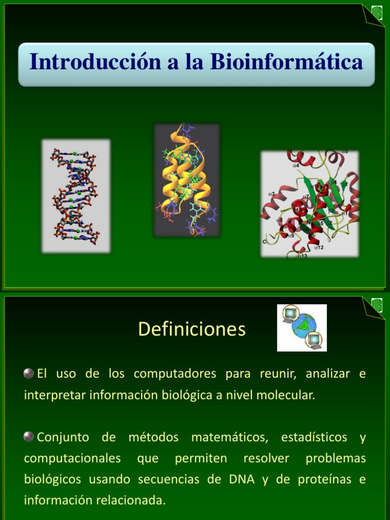 1. Introducción a la Bioinformática | PDF | Bioinformática | Biologia de sistemas