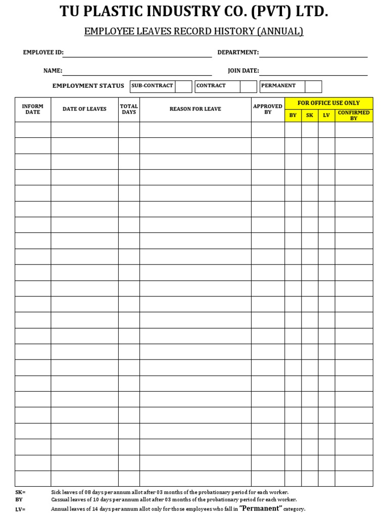 Employee Leave Record Guide | PDF