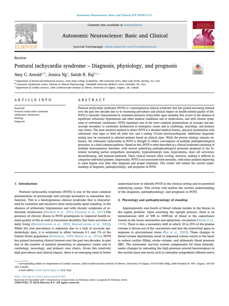POTS: Diagnosis, Physiology, Prognosis | PDF | Heart | Heart Rate