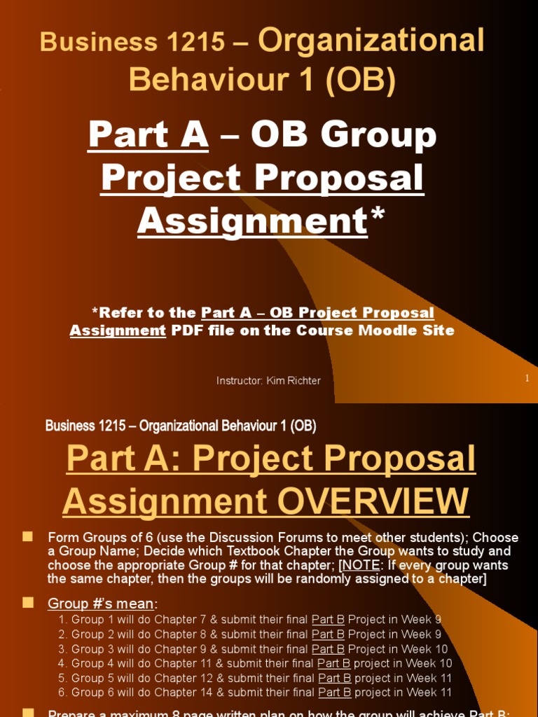 OB Group Project Proposal Guidelines | PDF | Organizational Behavior ...