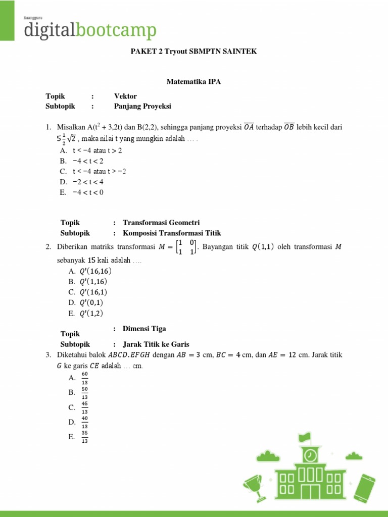 Latihan UTBK 1 - TKA Saintek | PDF | Komputer
