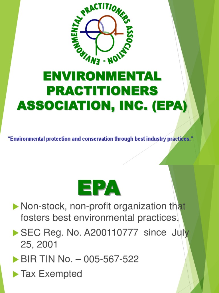Environmental Practitioners Association, Inc. (Epa) | PDF | Municipal ...