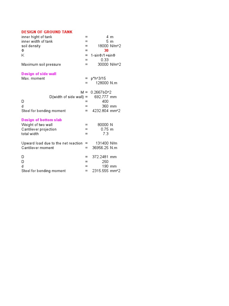 Ground Tank Design | PDF | Building Engineering | Civil Engineering