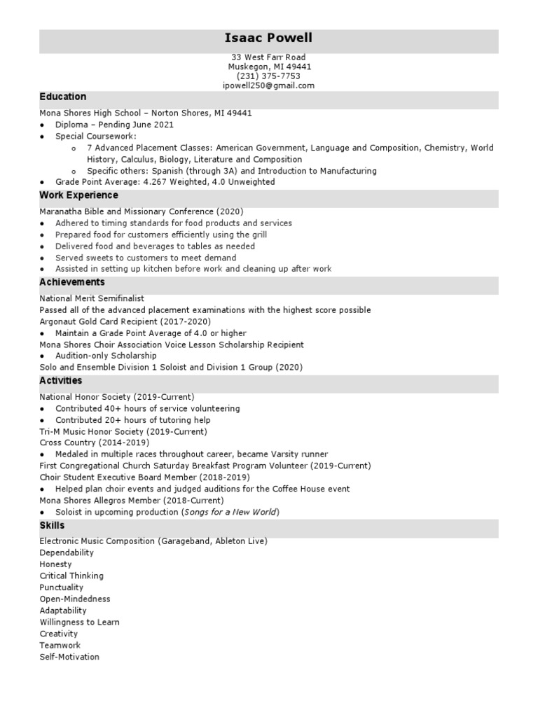 Isaac Powell Resume | PDF