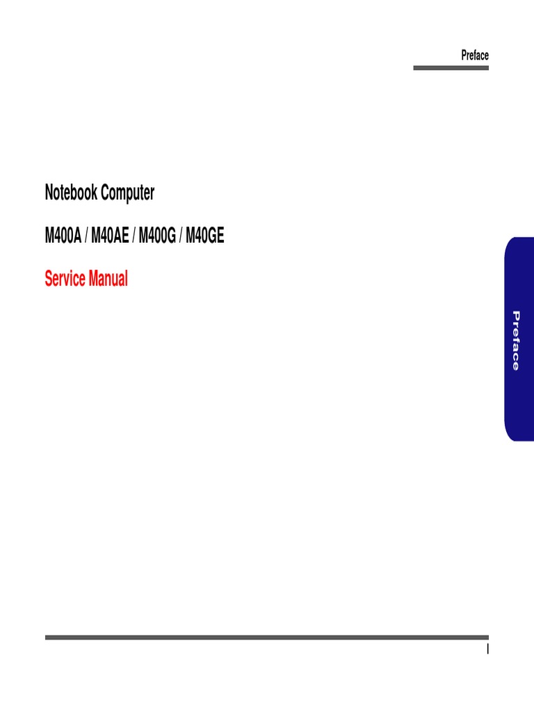 Notebook Computer M400A / M40AE / M400G / M40GE: Service Manual | PDF ...