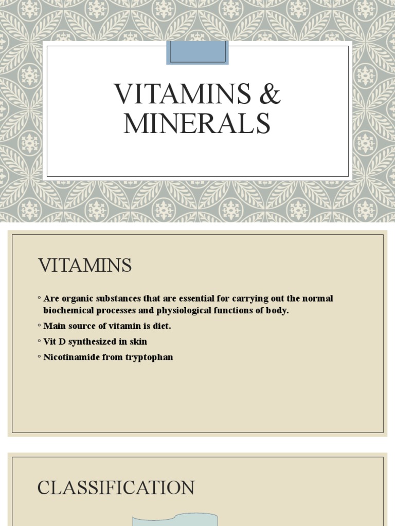 Vitamins and Minerals for Nursing Students | PDF | Vitamin | Essential ...