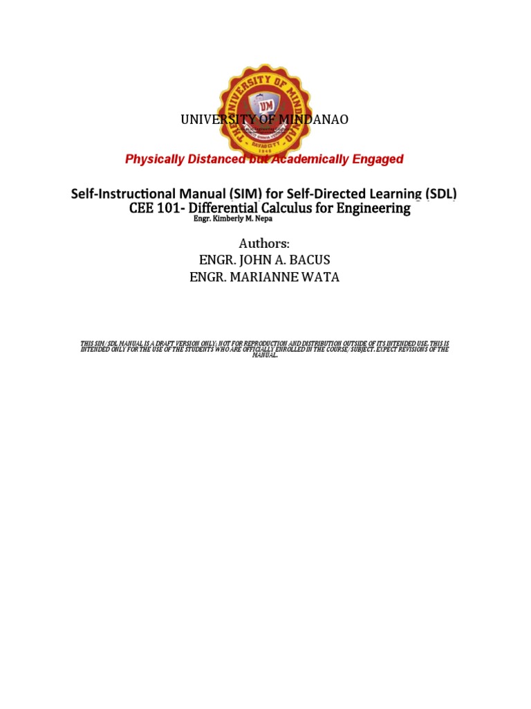 CEE-101-Differential-Calculus-SIM - ULO1 - Week 1-3 | PDF | Variable (Mathematics) | Function ...