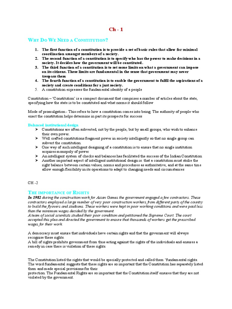 NCERT Polity Short Notes | PDF | Heads Of State | Prime Minister