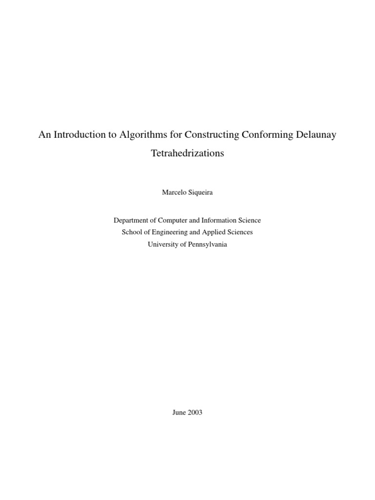 An Introduction To Algorithms For Constructing Conforming Delaunay