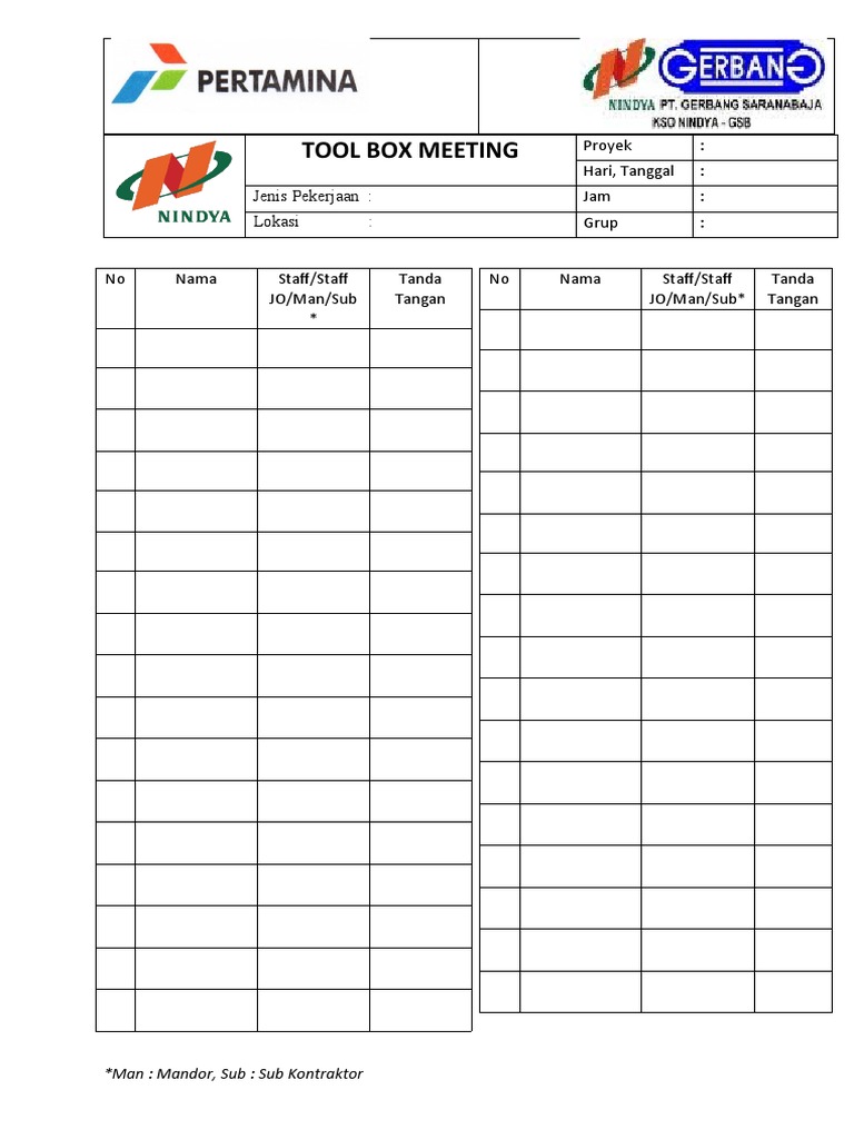 Tool Box Meeting | PDF