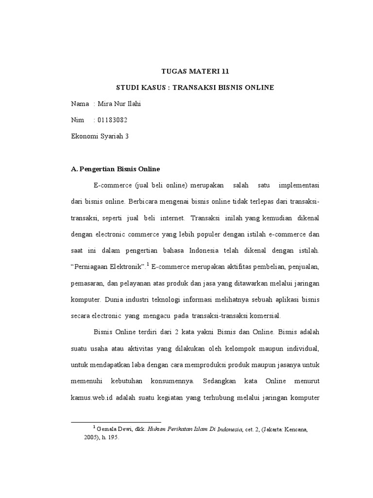 TUGAS 11 Transaksi Bisnis Online | PDF