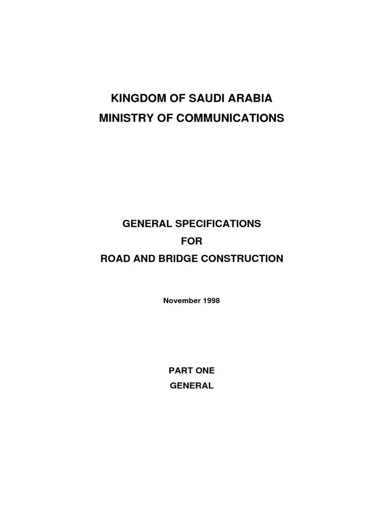 General Specifications For Road and Bridge Construction | PDF | Road ...