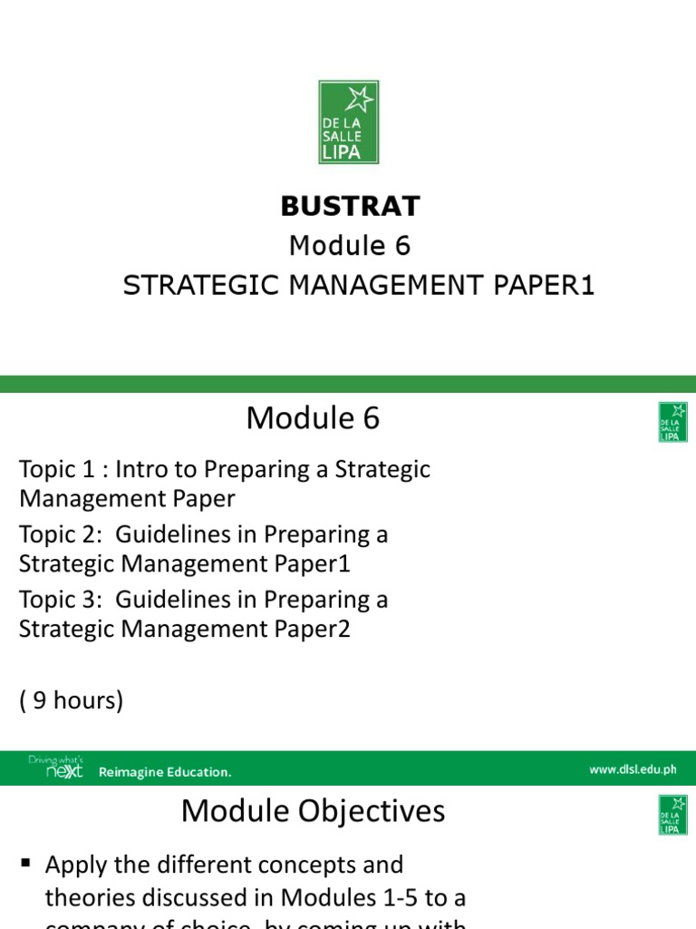 A Comprehensive Guide to Developing a Strategic Management Paper ...