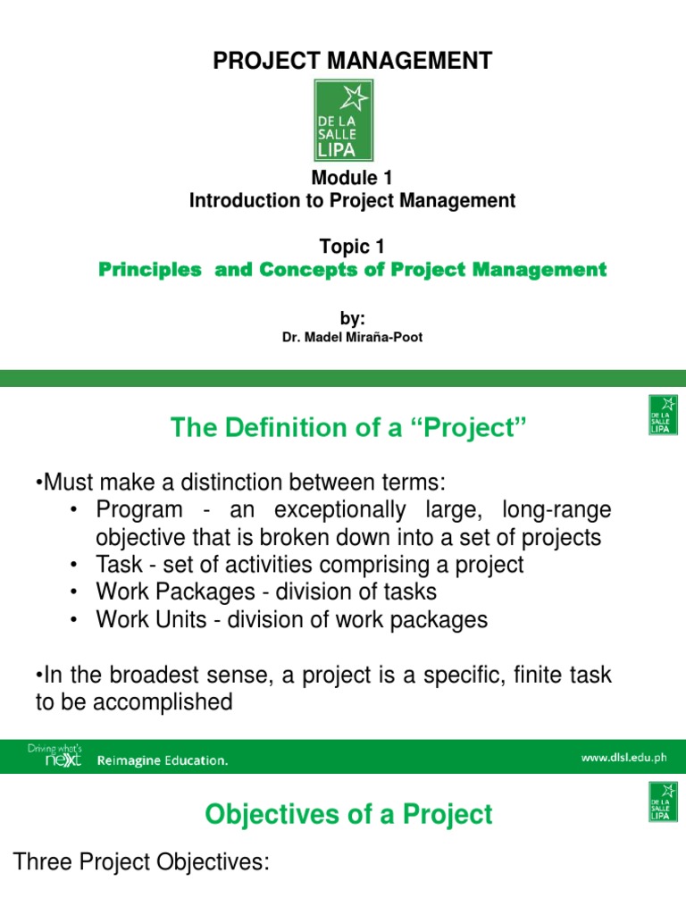 M1Topic1 Principles and Concepts of Project Management NEW | PDF ...