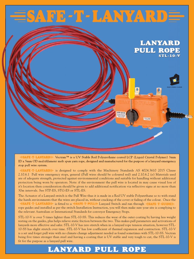 CB007A Safe-T-Lanyard STL-10-V Sept 18 | PDF | Fibers | Rope