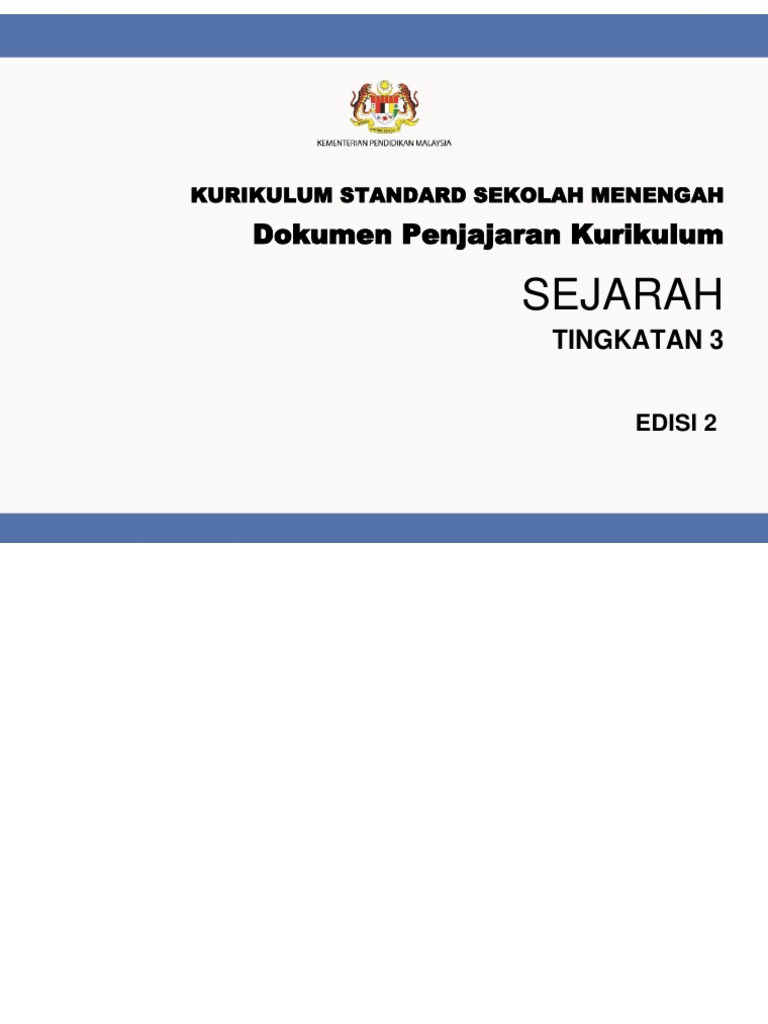 DSKP Ver2 KSSM Sejarah Ting 3 | PDF
