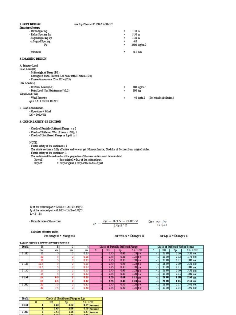 Purlin As Cold Formed Design - Rev.A | PDF | Civil Engineering ...