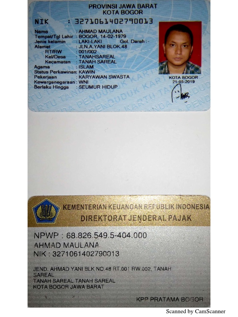KTP NPWP Ahmad Maulana Baru | PDF