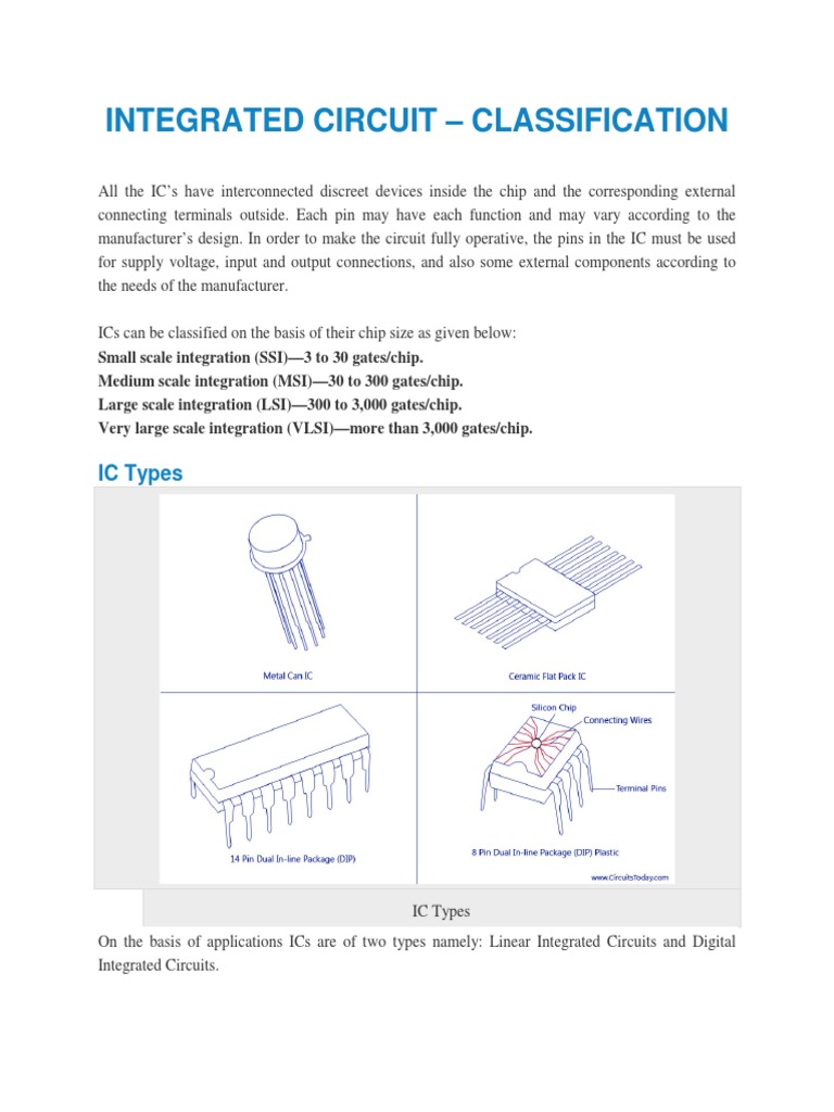 Integrated Circuit - Classification: IC Types | PDF | Integrated ...