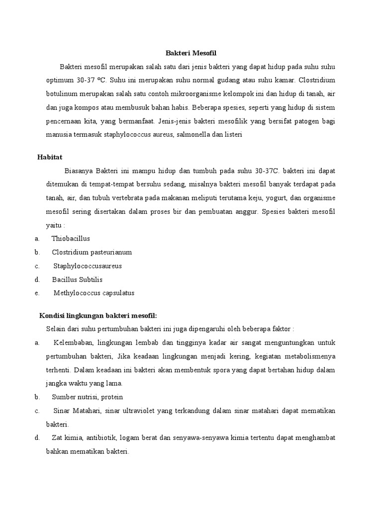 Bakteri Mesofil | PDF