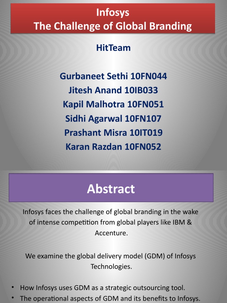 Infosys: Navigating Global Branding Challenges | PDF | Outsourcing ...