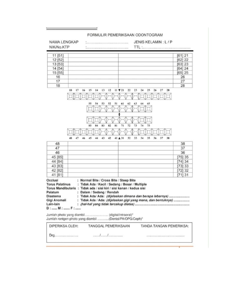 Rekam Medis Gigi Odontogram | PDF