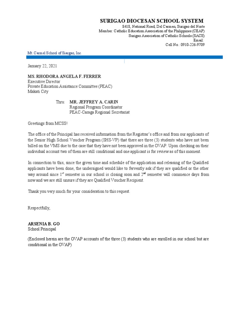 Surigao Diocesan School System: Ms. Rhodora Angela F. Ferrer | PDF