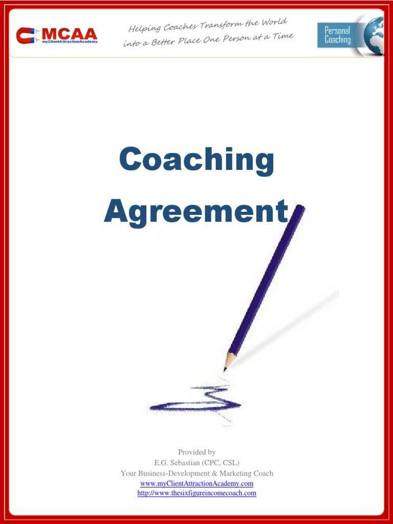 Coaching Agreement Template | PDF | Goal | Confidentiality