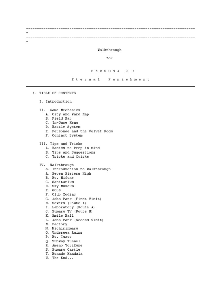 Walkthrough Persona | PDF | Aquaculture | Emotions