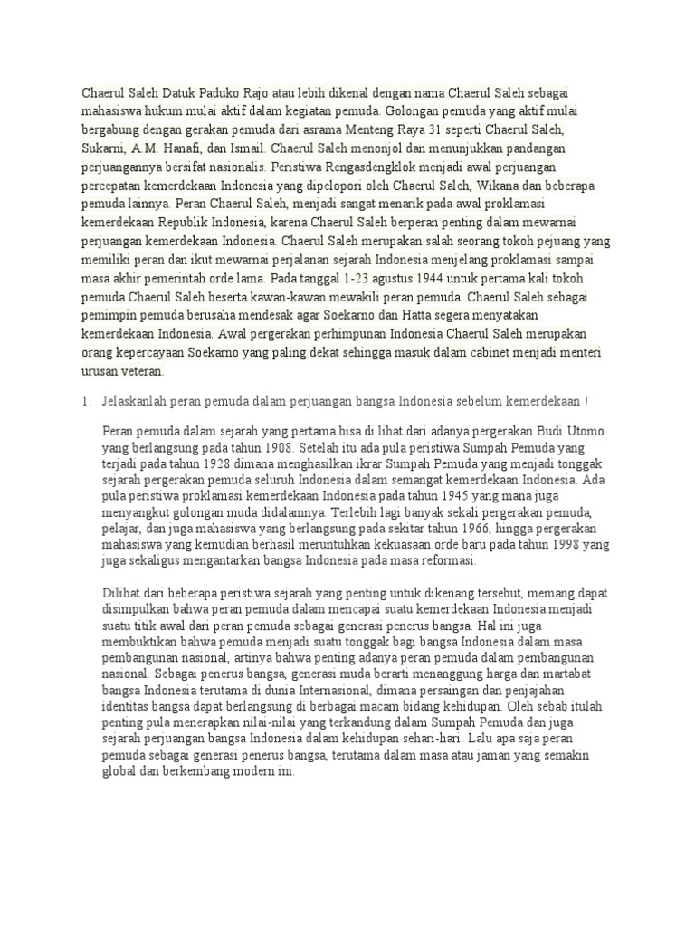 Chaerul Saleh Datuk Paduko Rajo Atau Lebih Dikenal Dengan Nama Chaerul Saleh Sebagai Mahasiswa ...