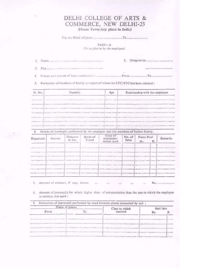 LTC HTC Adjustment Form | PDF