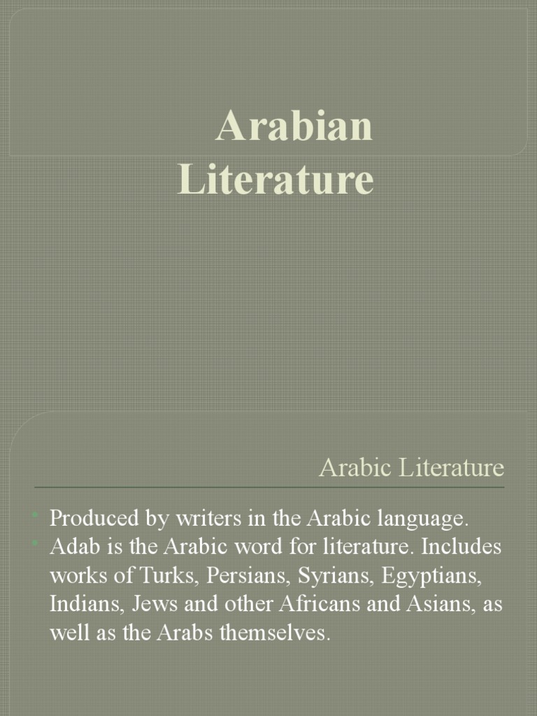Arabian Lit.. | Download Free PDF | Arabic Literature | Arabs