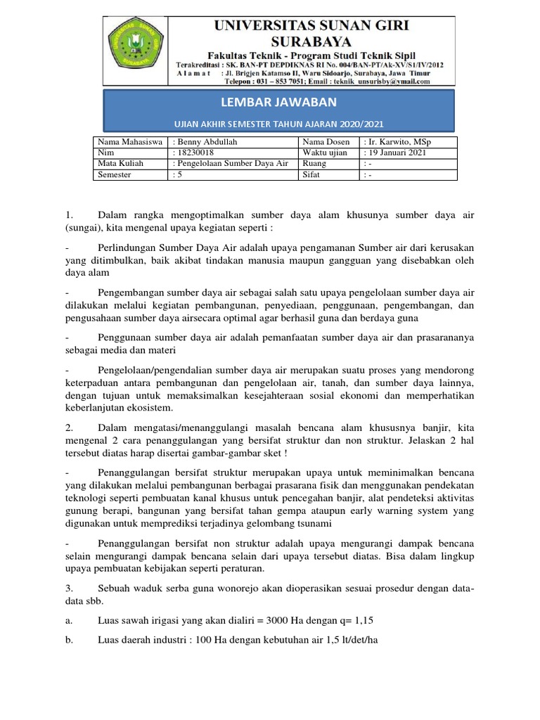 UAS PSDA Benny Abdullah (18230018) | PDF