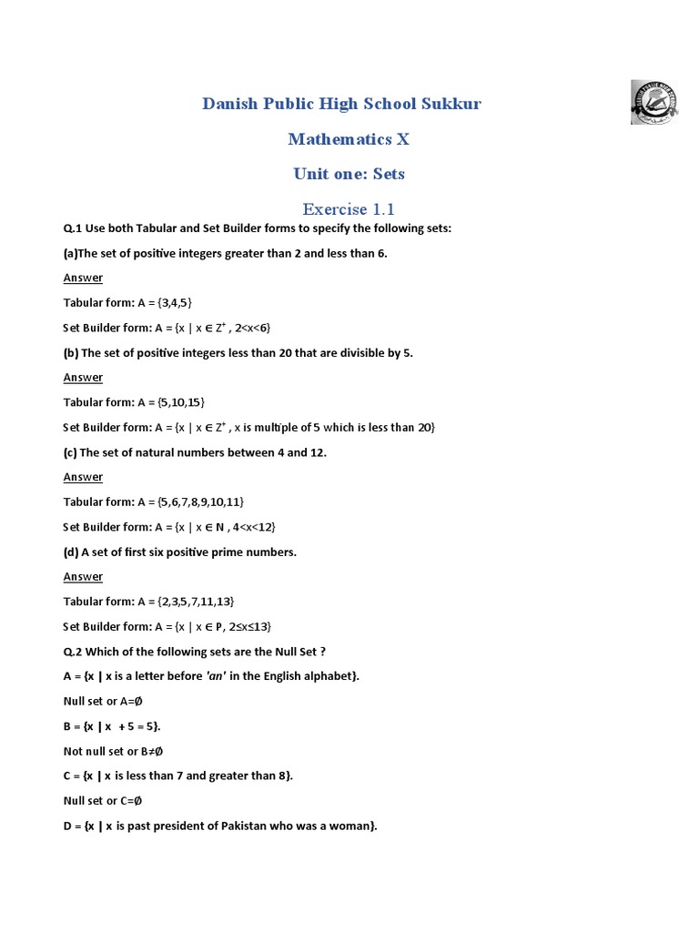 Sets and Subsets: An Exercise in Specifying, Identifying, and Relating ...