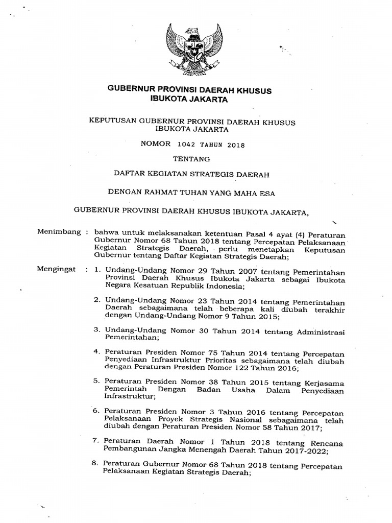 Kepgub - No. - 1042 - Tahun - 2018 KSD | PDF