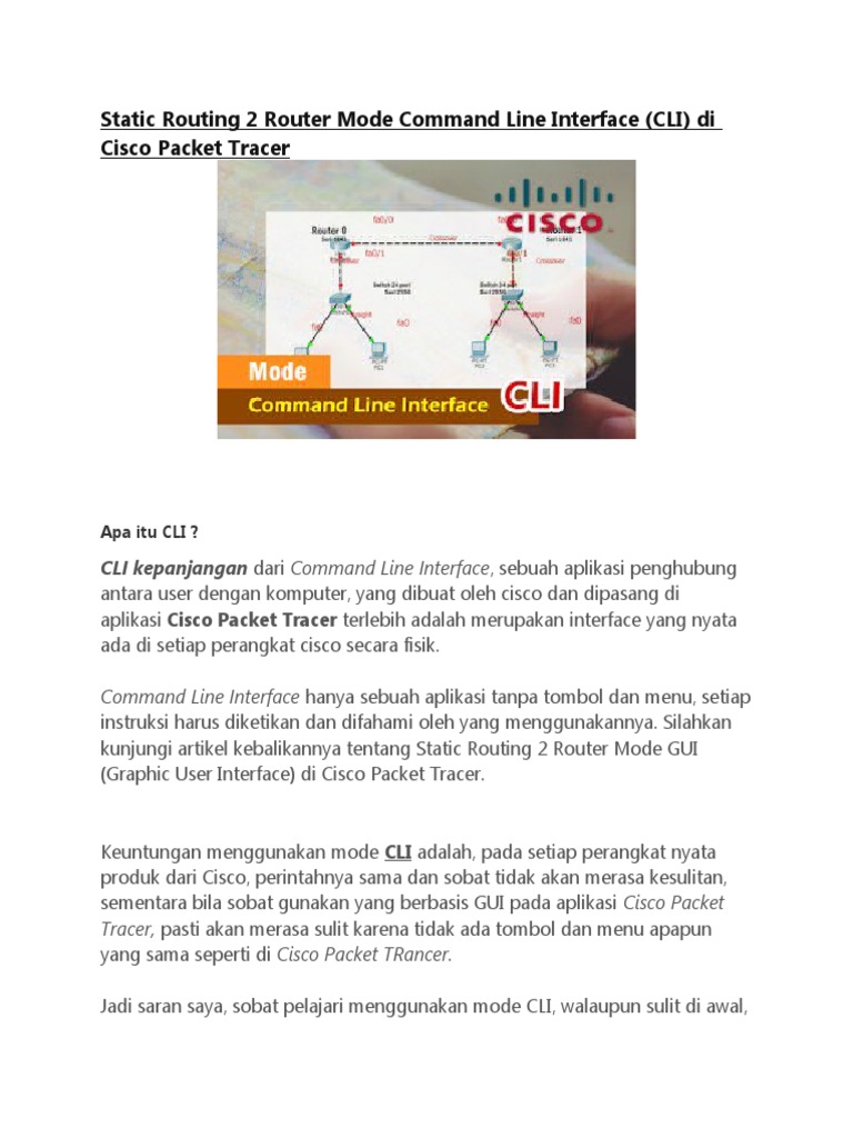 Static Routing 2 Router Mode Command Line Interface | PDF