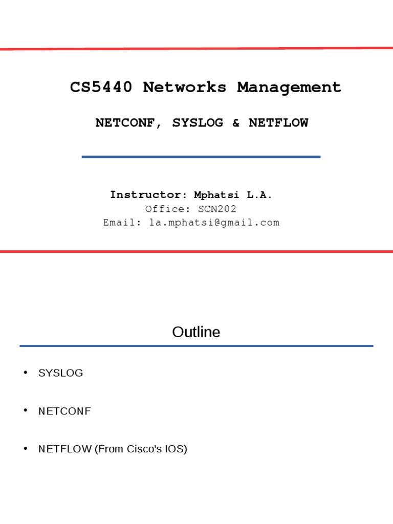 SYSLOG - NETCONF and NETFLOW | PDF | Computer Network | Internet Architecture