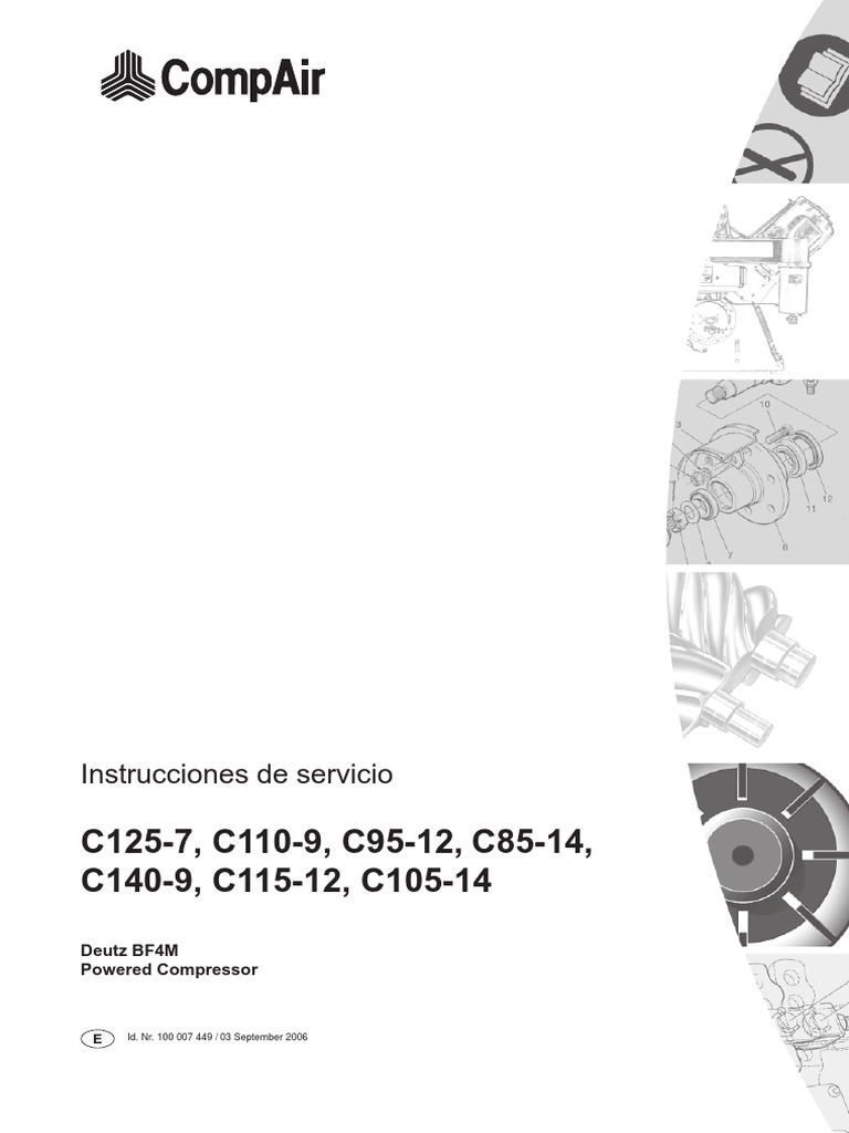 Manual Comp. Compair c110 9 Manual Operacion | PDF | Cantidades fisicas | Ingeniería mecánica