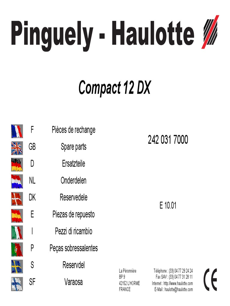 Manuel de pièces Compact 12 DX | PDF | Biens manufacturés | Machine