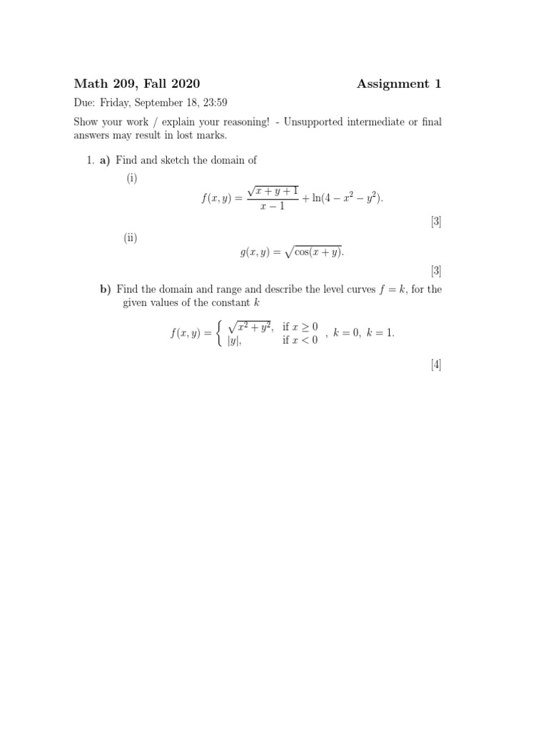 Multivariable Calculus Problems Involving Limits, Differentiation, and ...
