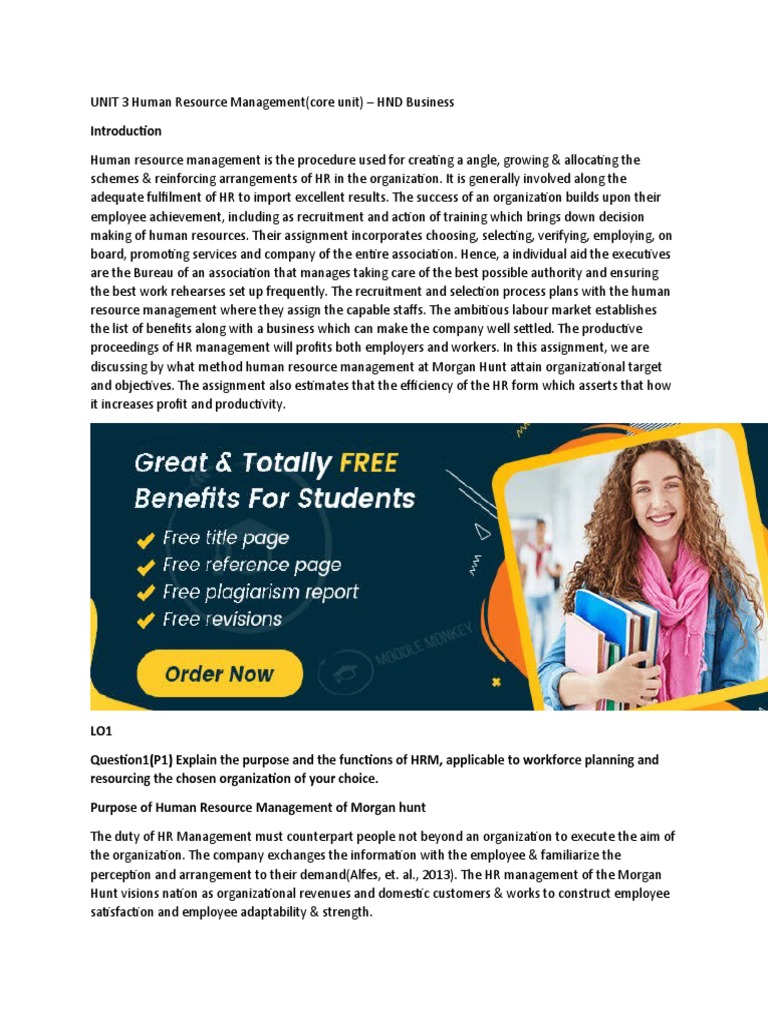 UNIT 3 Human Resource Management Lo1 | PDF | Human Resource Management ...