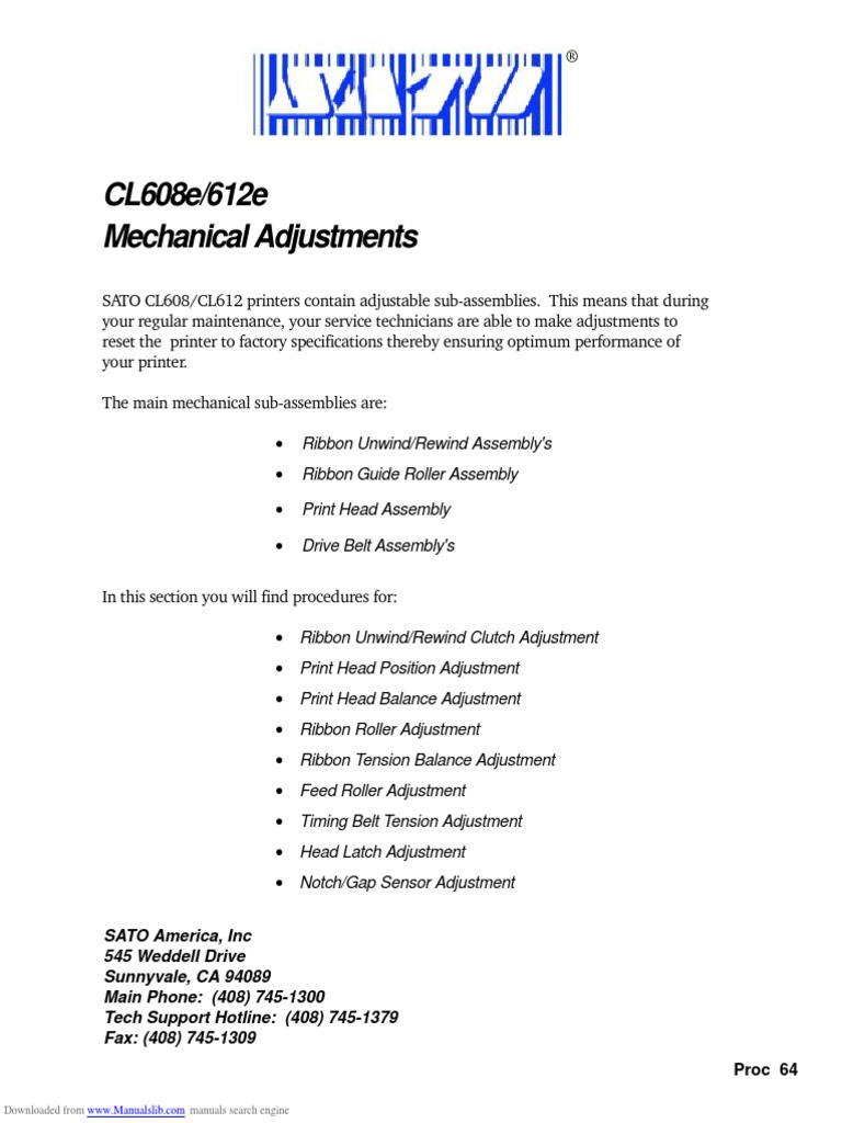 CL608e/612e Mechanical Adjustments | PDF | Screw | Printer (Computing)
